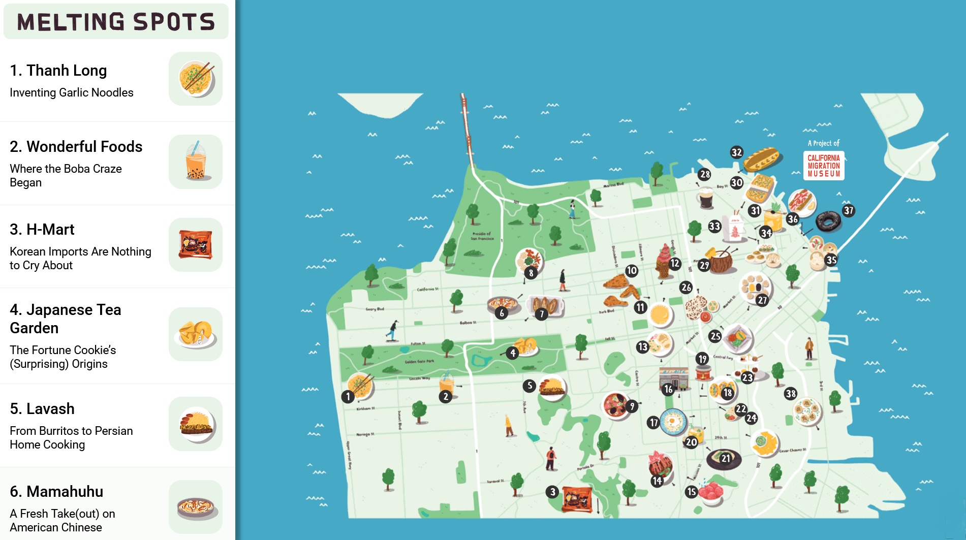 Map of Immigrant Influence of San Francisco's food cultureSmall Car ...